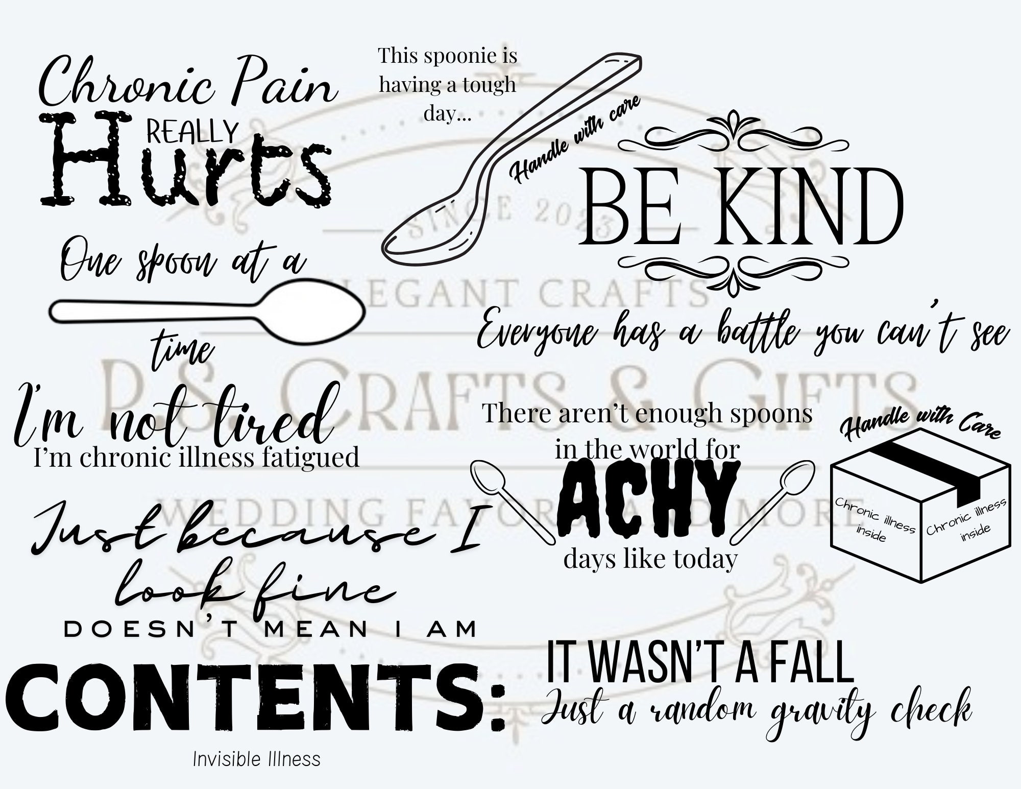 Chronic Illness SVG Bundle of 10 Different Graphics in Multiple Formats ...