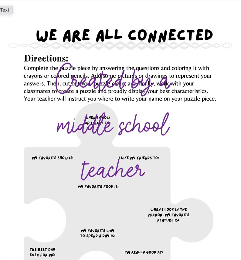 Back to School Printable Puzzle Icebreaker Activity - Etsy