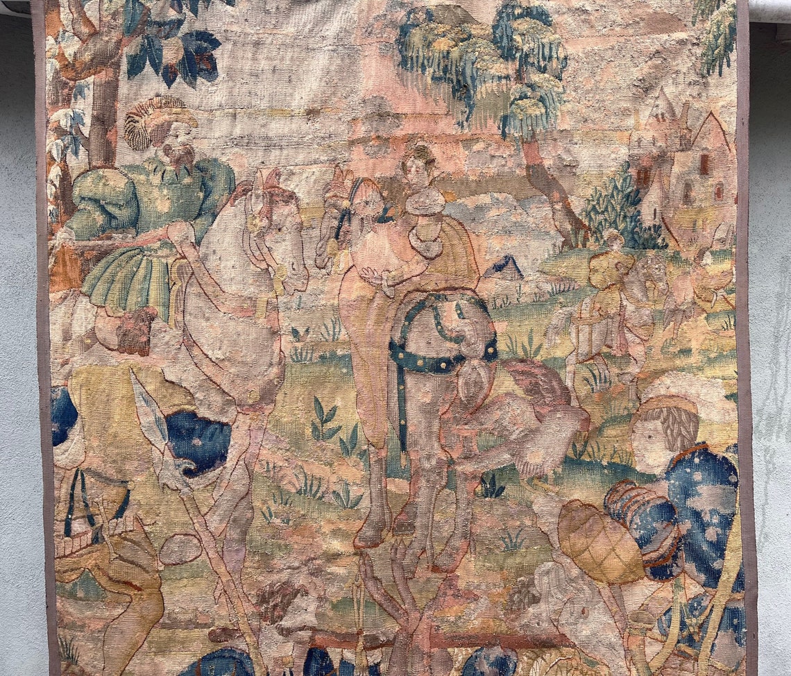 A Medieval Style 18th Century Tapestry With Horses - Etsy