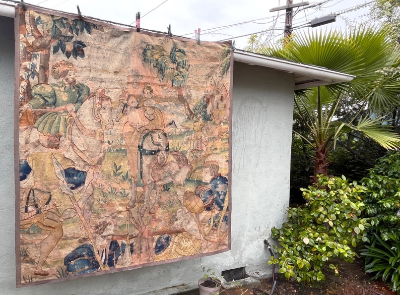 A Medieval Style 18th Century Tapestry With Horses - Etsy