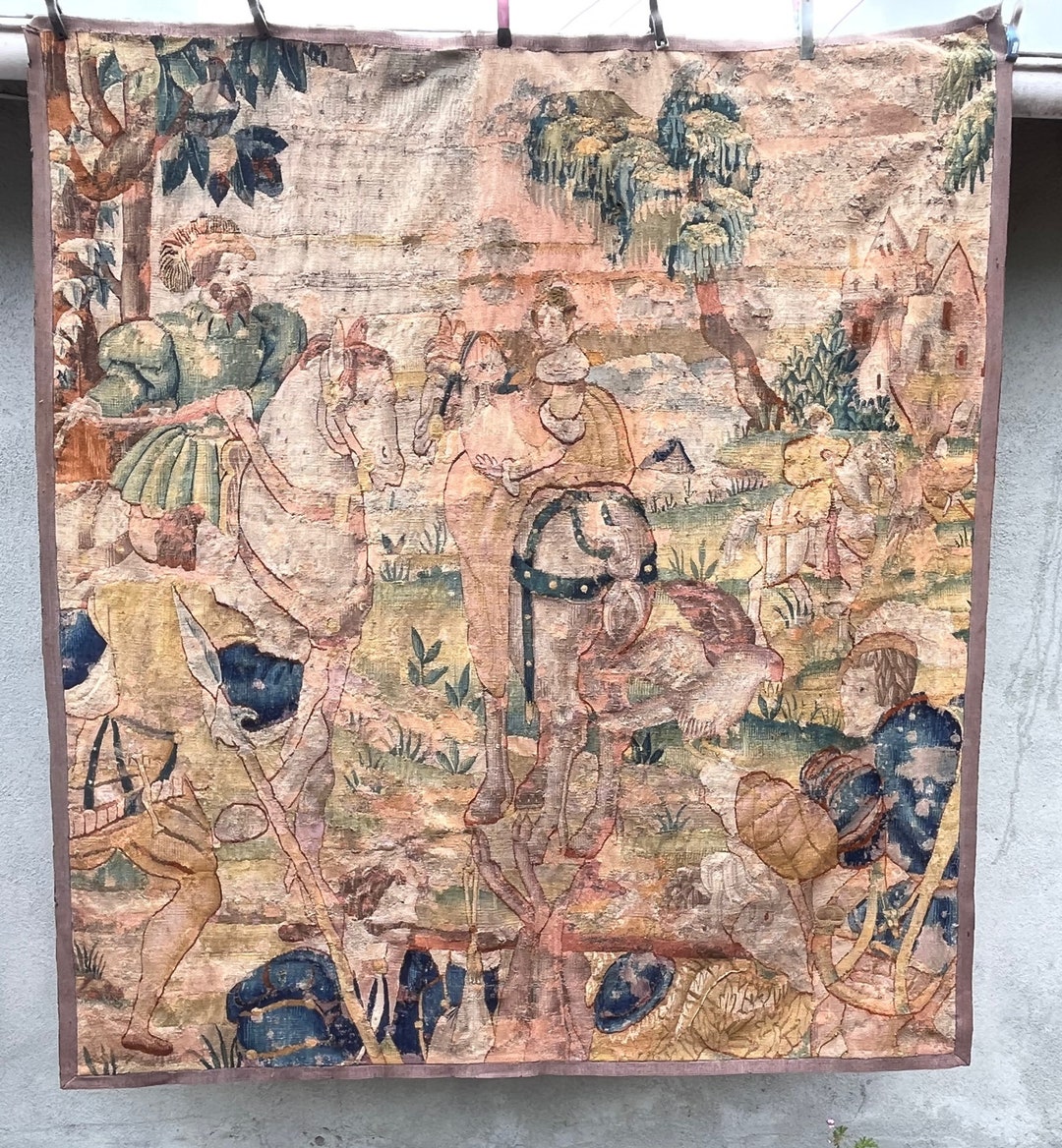 A Medieval Style 18th Century Tapestry With Horses - Etsy