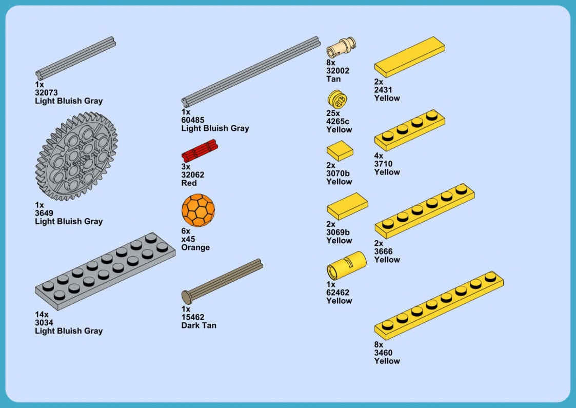 LEGO Building Instructions Gbcpowerloop-02 Yellow Wheel - Etsy