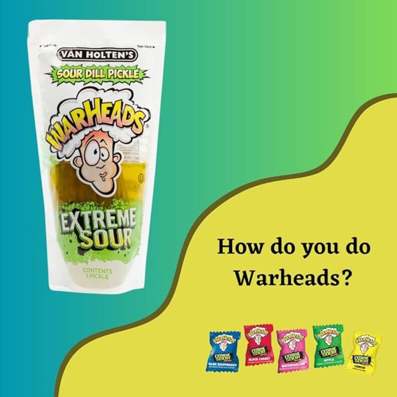 Fountain City Fulfillment Warhead Pickle Candy Pack 1 Van Holten's ...