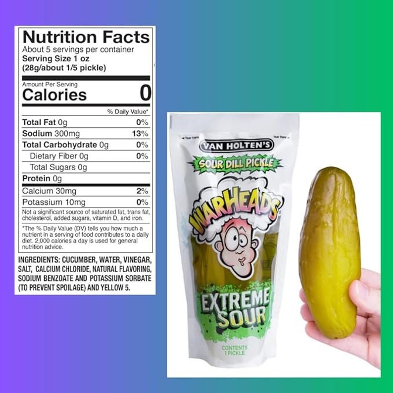 Fountain City Fulfillment Warhead Pickle Candy Pack 1 Van Holten's ...