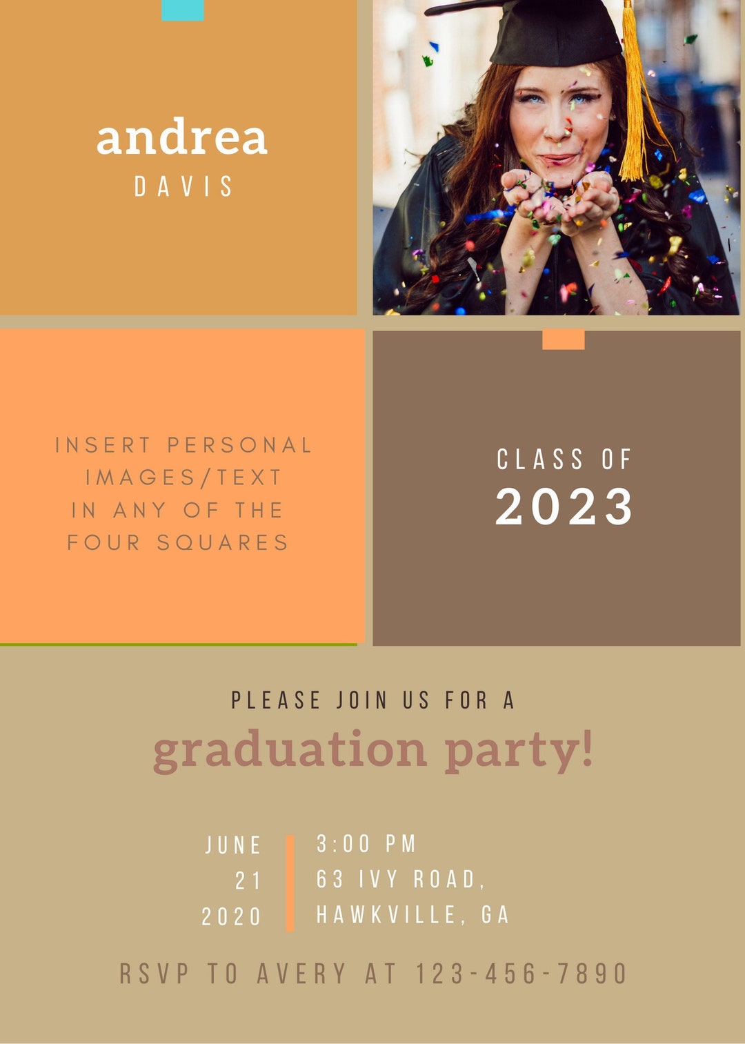 Editable Graduation Invitation, Class of 2023 Invitations, Celebrate ...