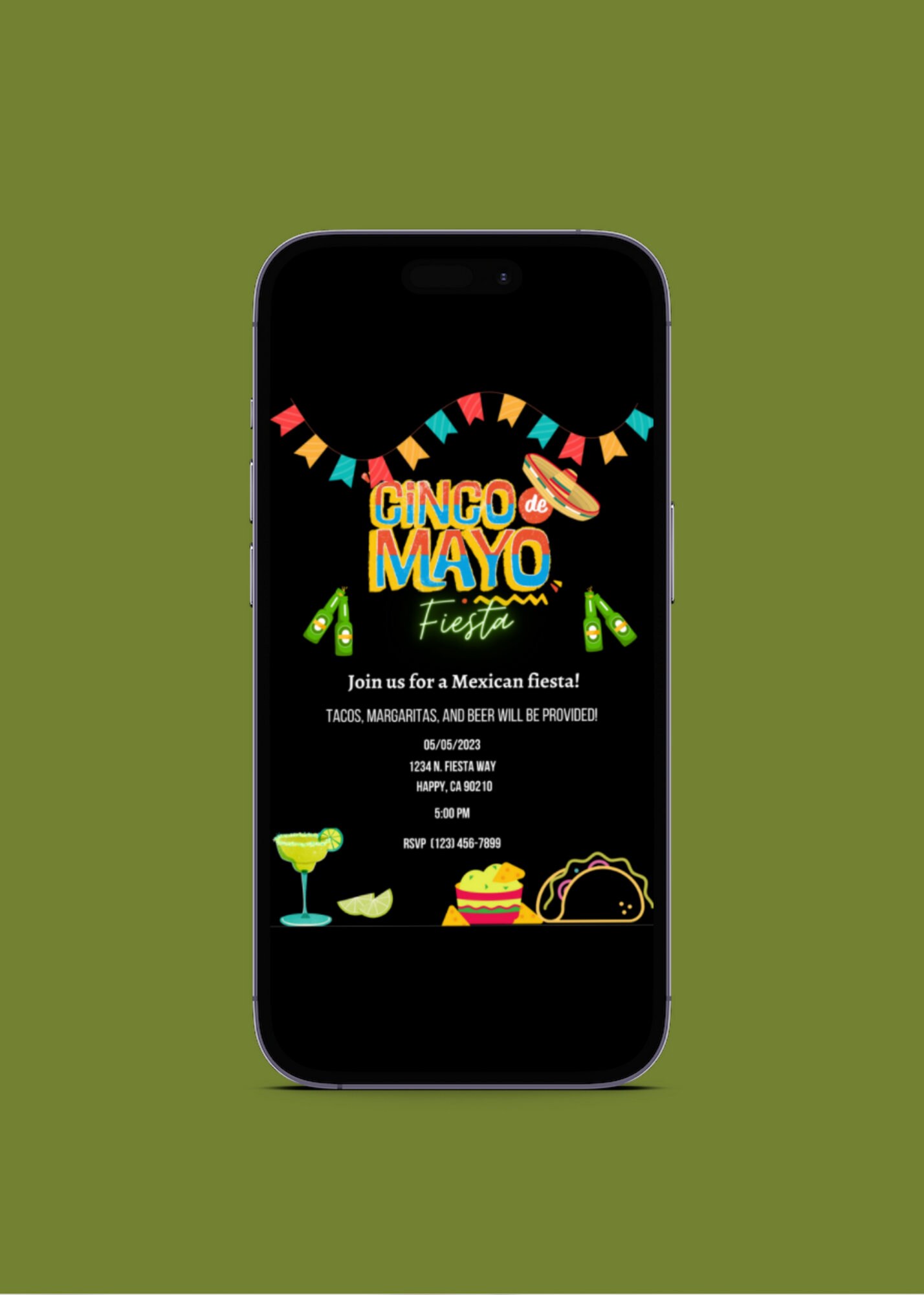 Editable Cinco De Mayo Fiesta Party Invitations,instant Download,canva ...
