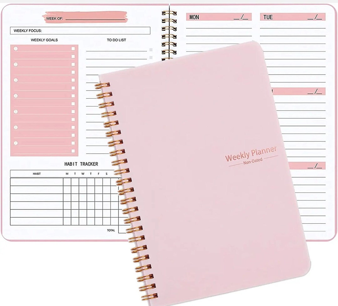 Pink Undated Weekly Planner With to Do List and Habit Tracker - Etsy