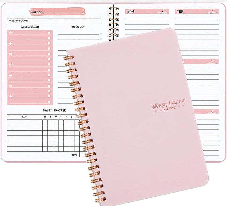 Pink Undated Weekly Planner With to Do List and Habit Tracker - Etsy