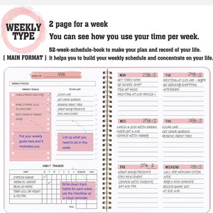 Pink Undated Weekly Planner With to Do List and Habit Tracker - Etsy