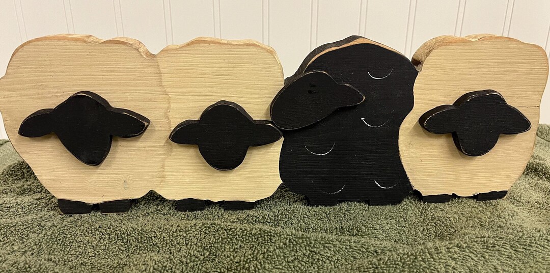 Four Sheep , Country, Decor, Rustic, Farm, Shelf, Display, Sheep, Lamb ...