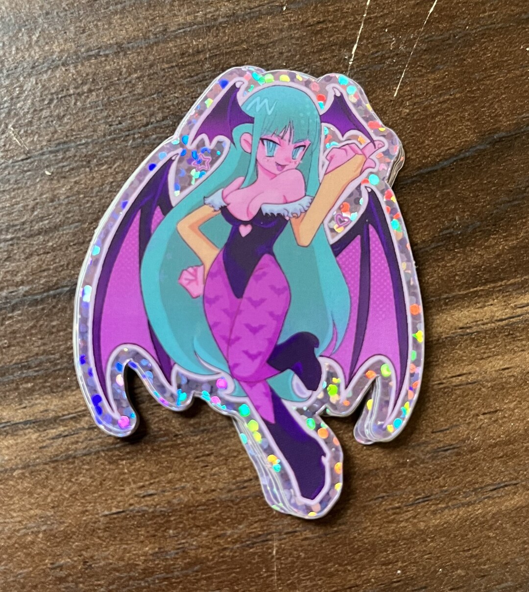 Morrigan Aensland Inspired Glittery Sticker - Etsy