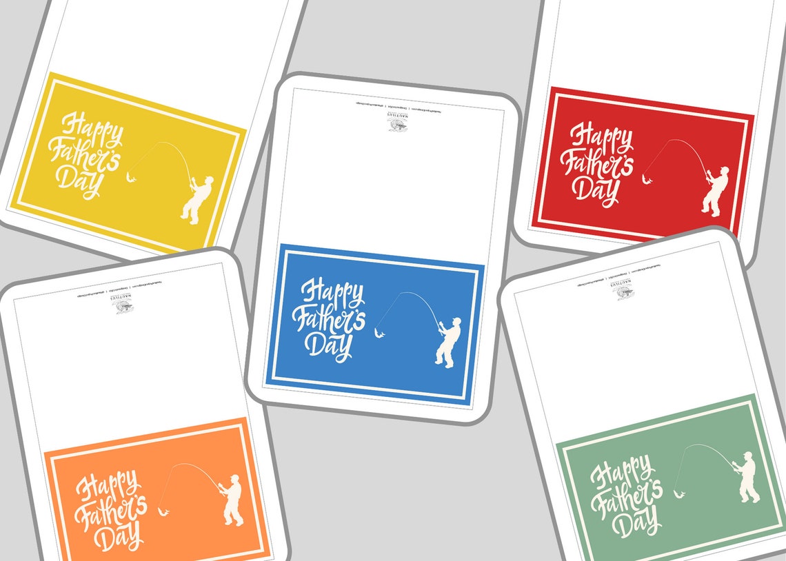 Fishing Father's Day Cards Printable Digital Download - Etsy