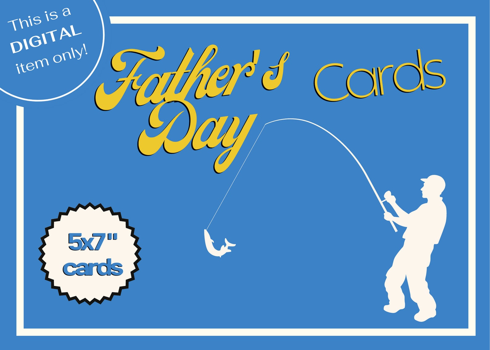 Fishing Father's Day Cards Printable Digital Download - Etsy
