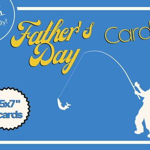 Fishing Father's Day Cards Printable Digital Download - Etsy