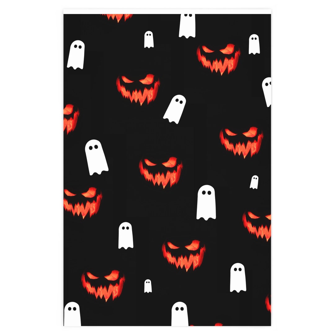 Jack-o-lantern Ghost Wrapping Paper - Etsy