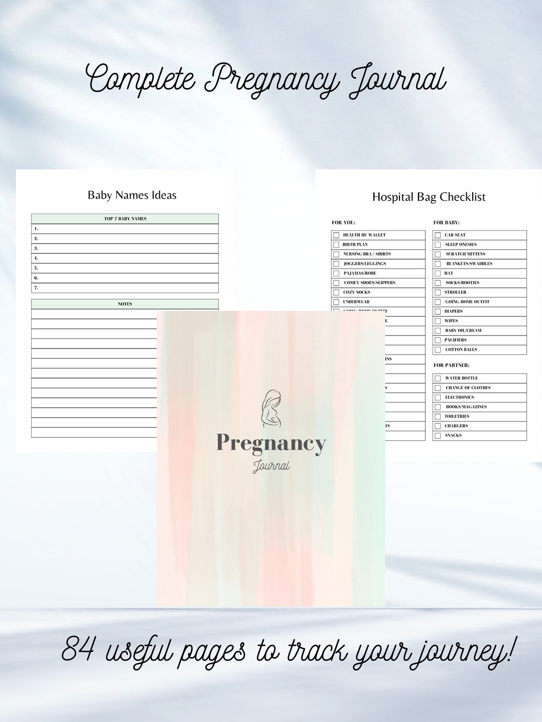 Complete Digital Pregnancy Journal Planner Organizer 84 Pages - Etsy