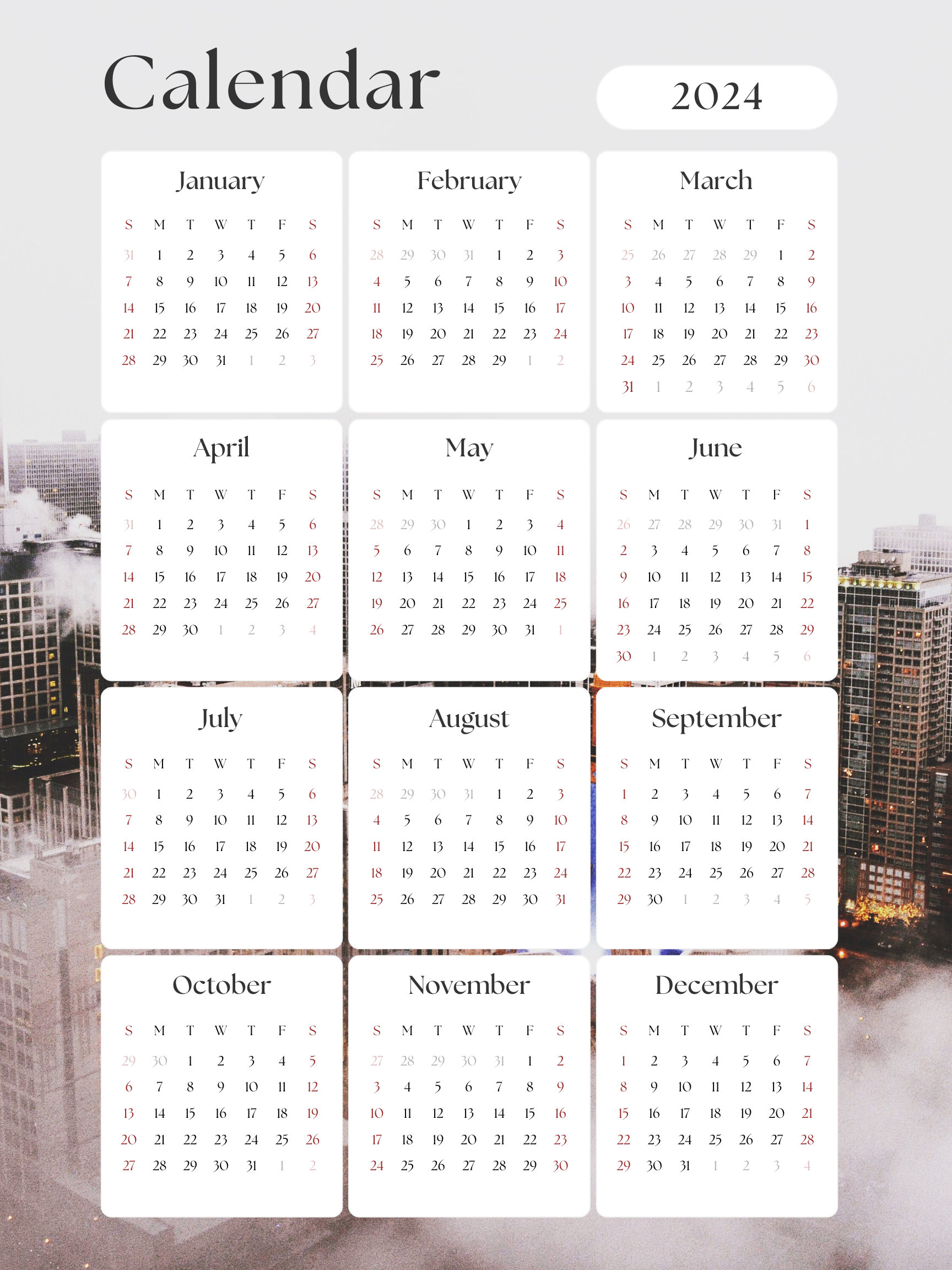 Chicago Photography 2024 Digital Calendar - Skyline and City ...