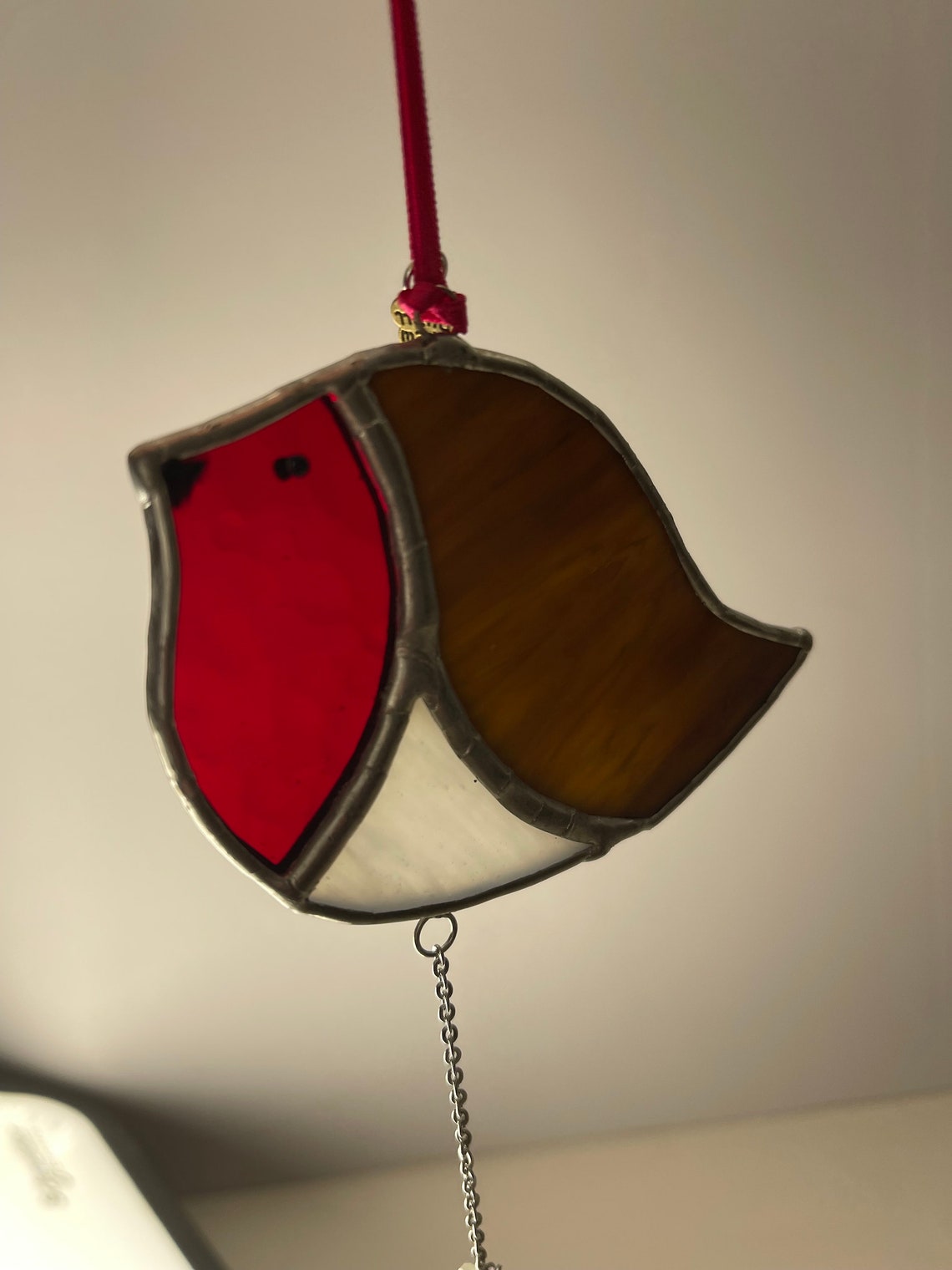 Stained Glass Robin Decoration - Etsy UK