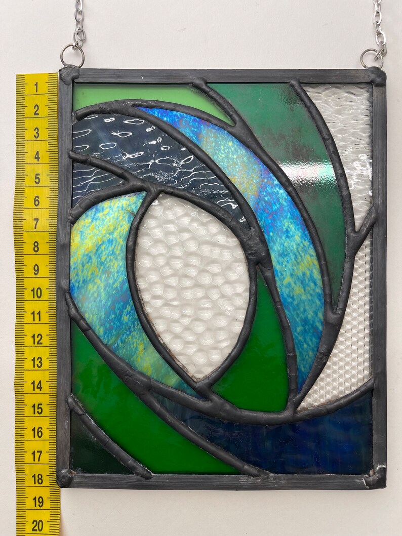 Stained Glass Wave Panel - Etsy UK