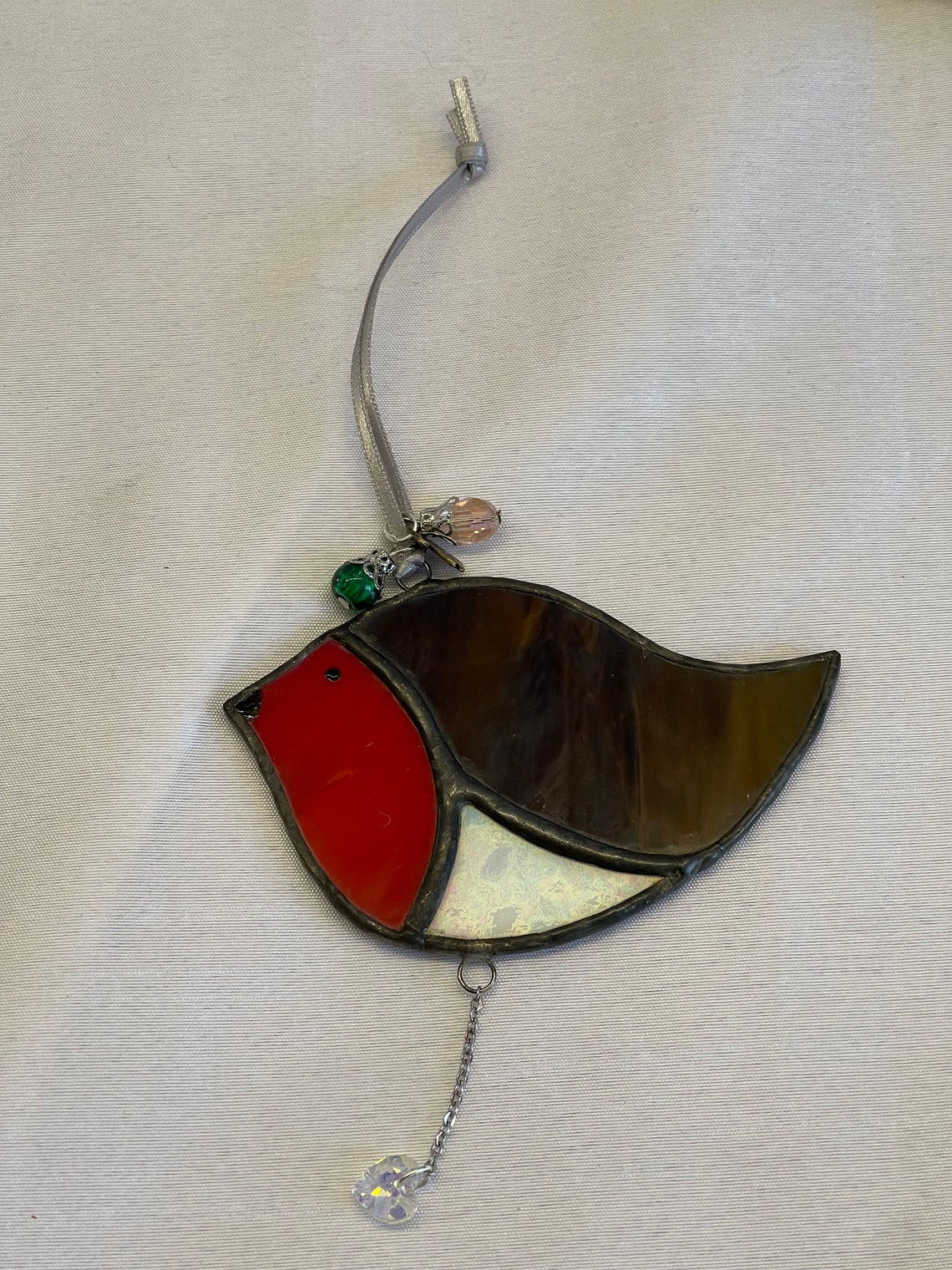 Stained Glass Robin Decoration - Etsy UK