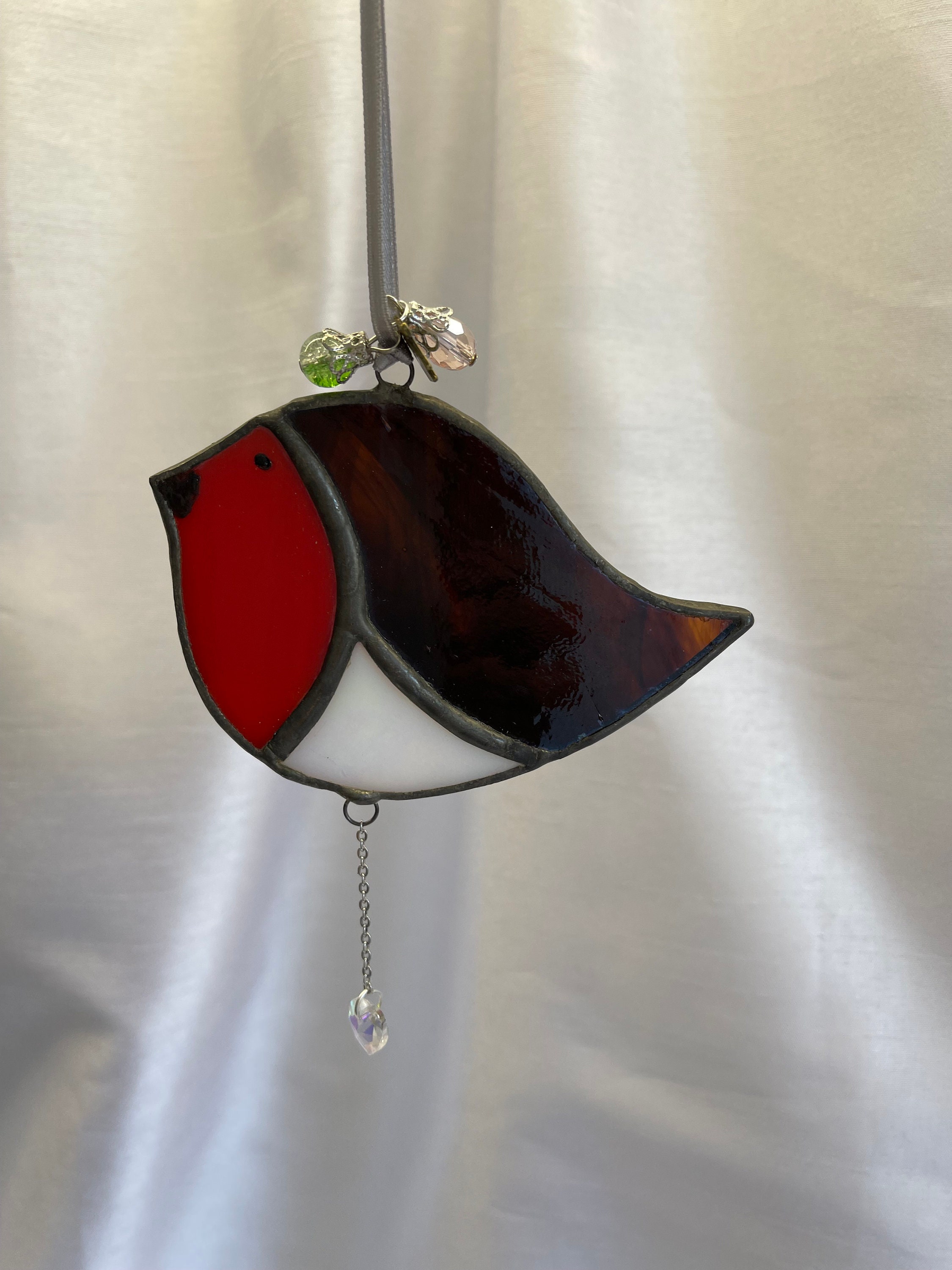 Stained Glass Robin Decoration - Etsy UK