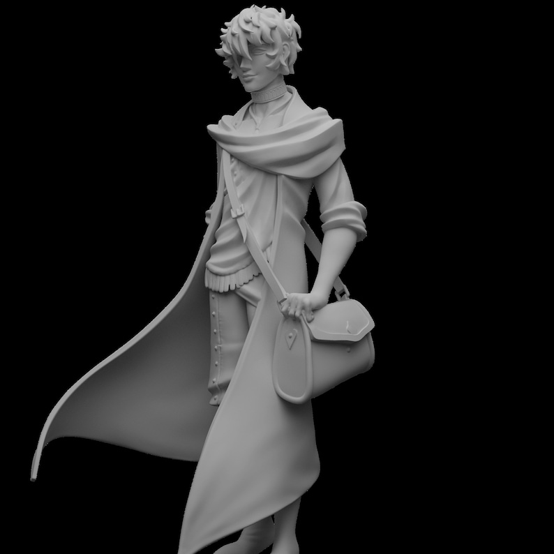 Asra Arcana 3D Figurine, Unpainted Gray Resin Model - Etsy