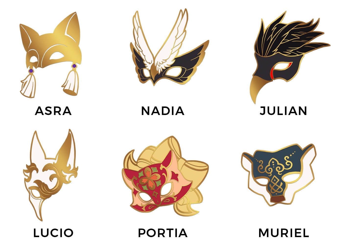 The Arcana Masquerade Enamel Pins - Etsy
