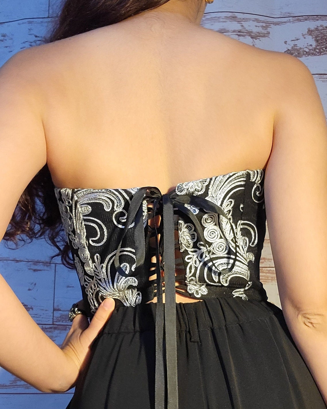 Metallic Embroidered Corset | Party Corset - Etsy