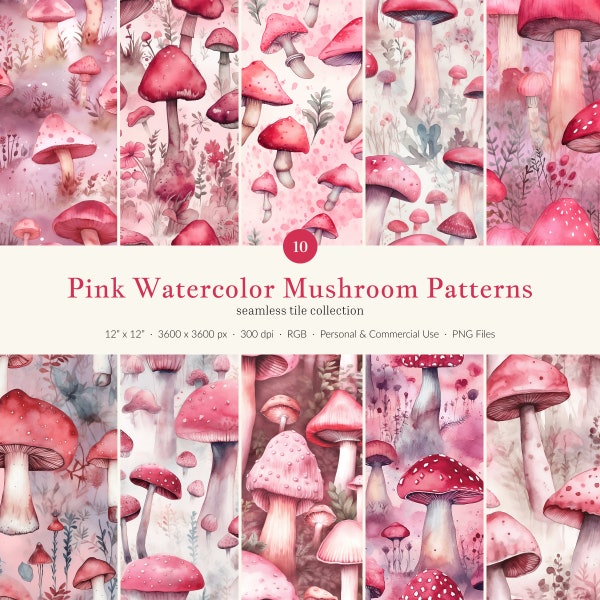 Pink Mushroom Wallpaper - Etsy