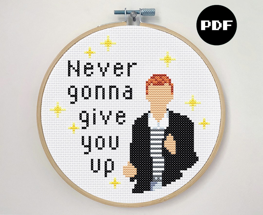 Never Gonna Give You up Cross Stitch Pattern Instant Download PDF Easy ...