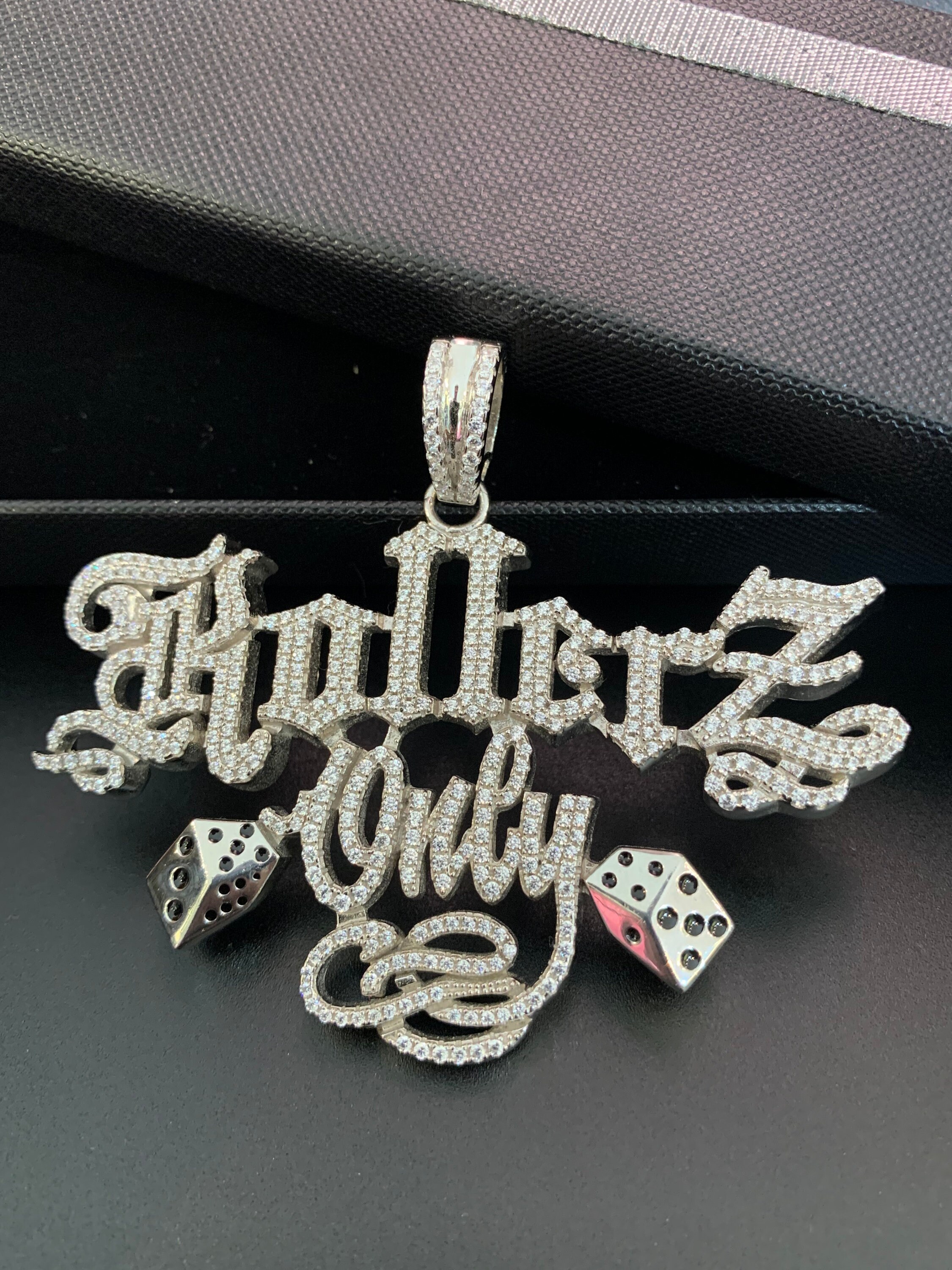 Silver Iced Out Roller Dice Pendant, Men's Jewelry ,real 925 Silver ...