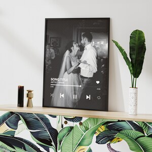 Custom Wedding Song Poster With Photo Framed Canvas Print, Personalized ...
