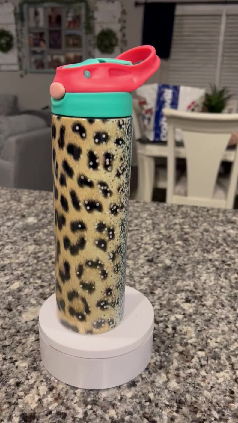 Animal Print MK 20oz Sublimation Water Bottle Trendy Drinkware With Stylish Design Fashionable ...
