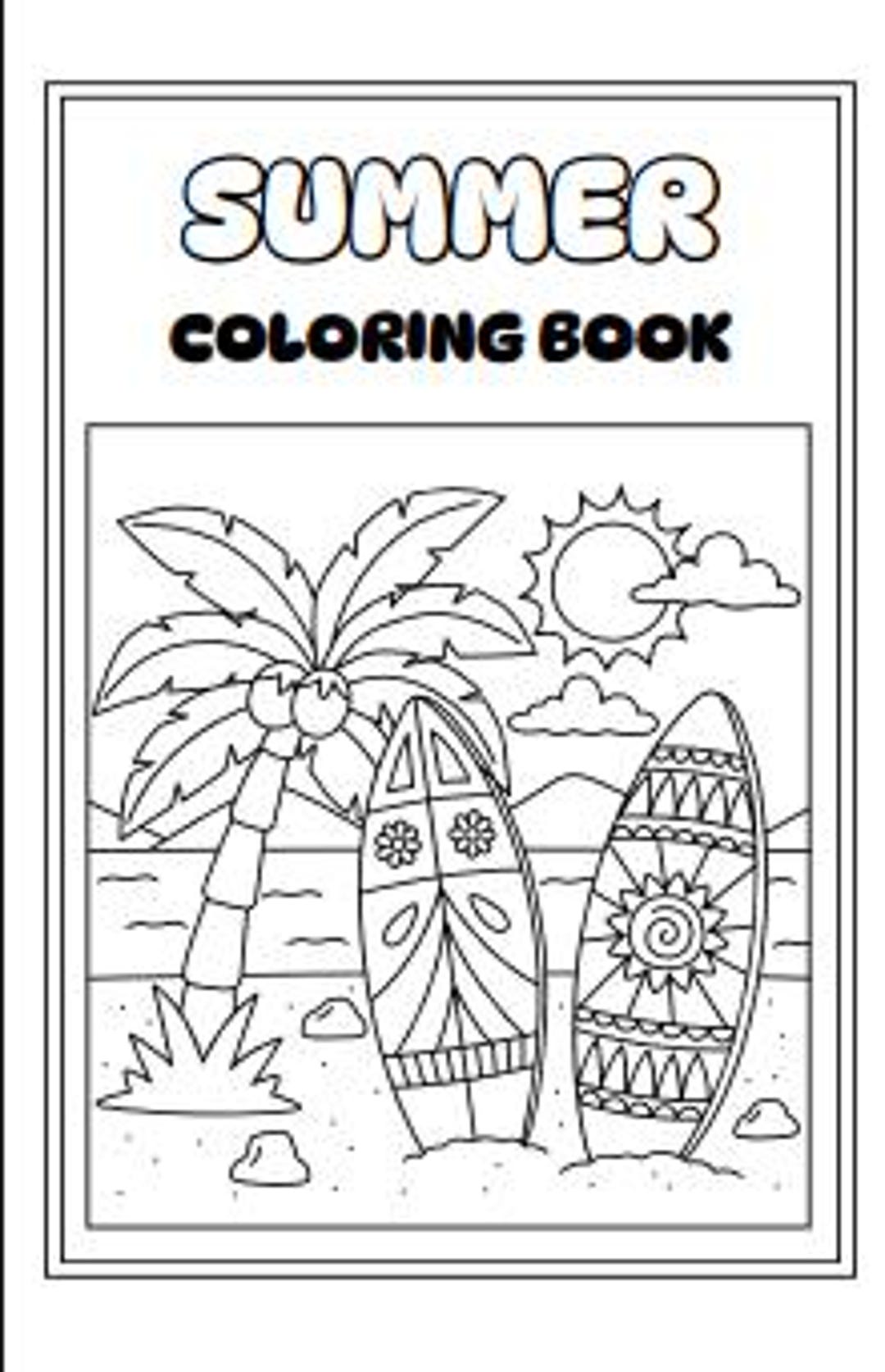 Summer Coloring Book for Kids and Adults | Fun Beach & Vacation ...