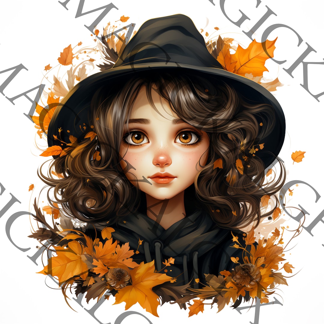 Fall Witch Profile Clip Art Transparent - Etsy