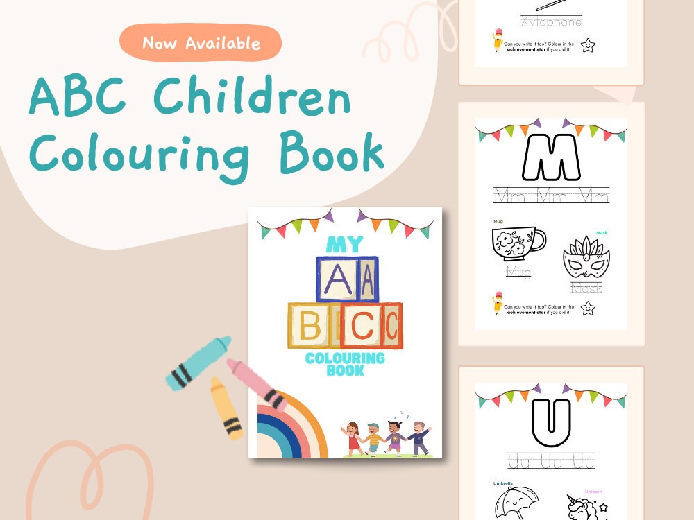 My ABC Coloring Book, Printable Alphabet Coloring Pages, ABC Trace ...