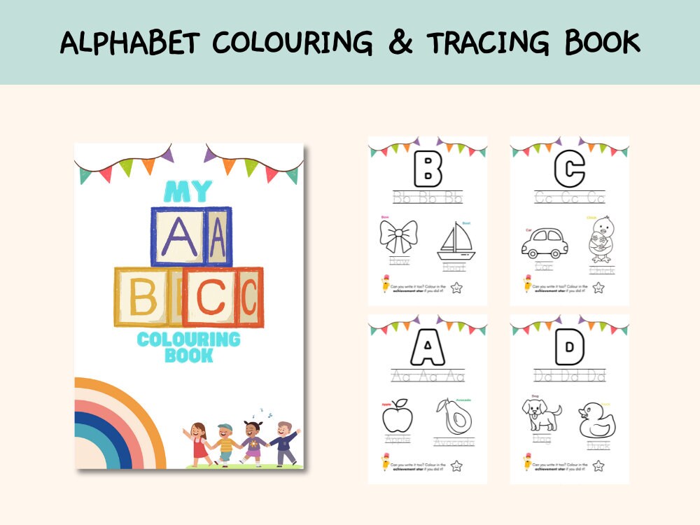 My ABC Coloring Book, Printable Alphabet Coloring Pages, ABC Trace ...