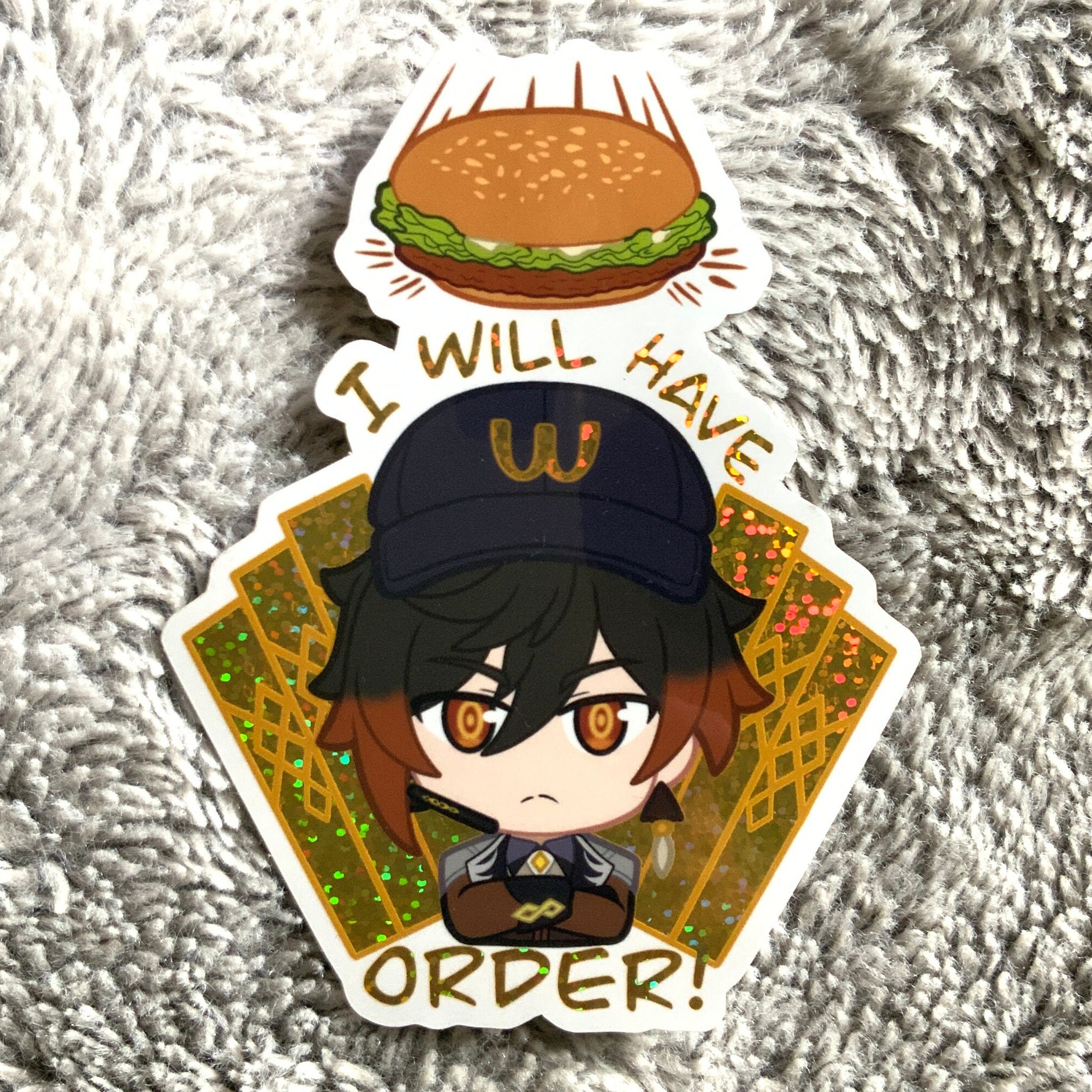 Genshin Impact Zhongli “I Will Have Order” Glitter Sticker - Etsy