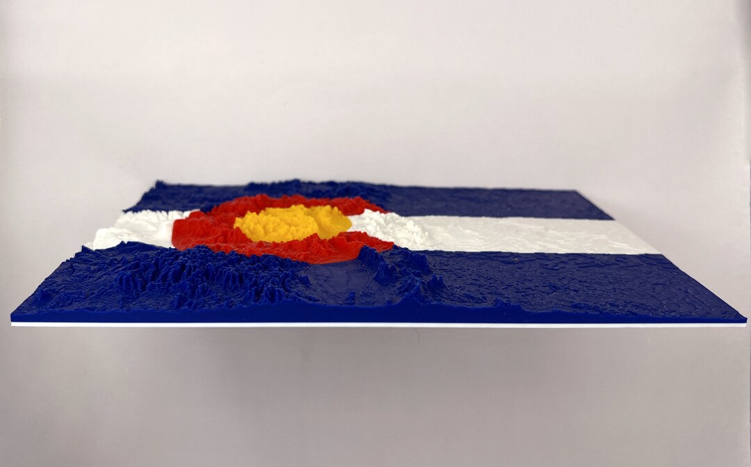 Colorado Flag Topographical Map - Frameless - Etsy