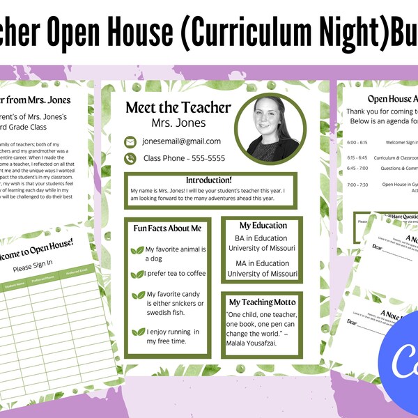 Meet the Teacher Template - Etsy