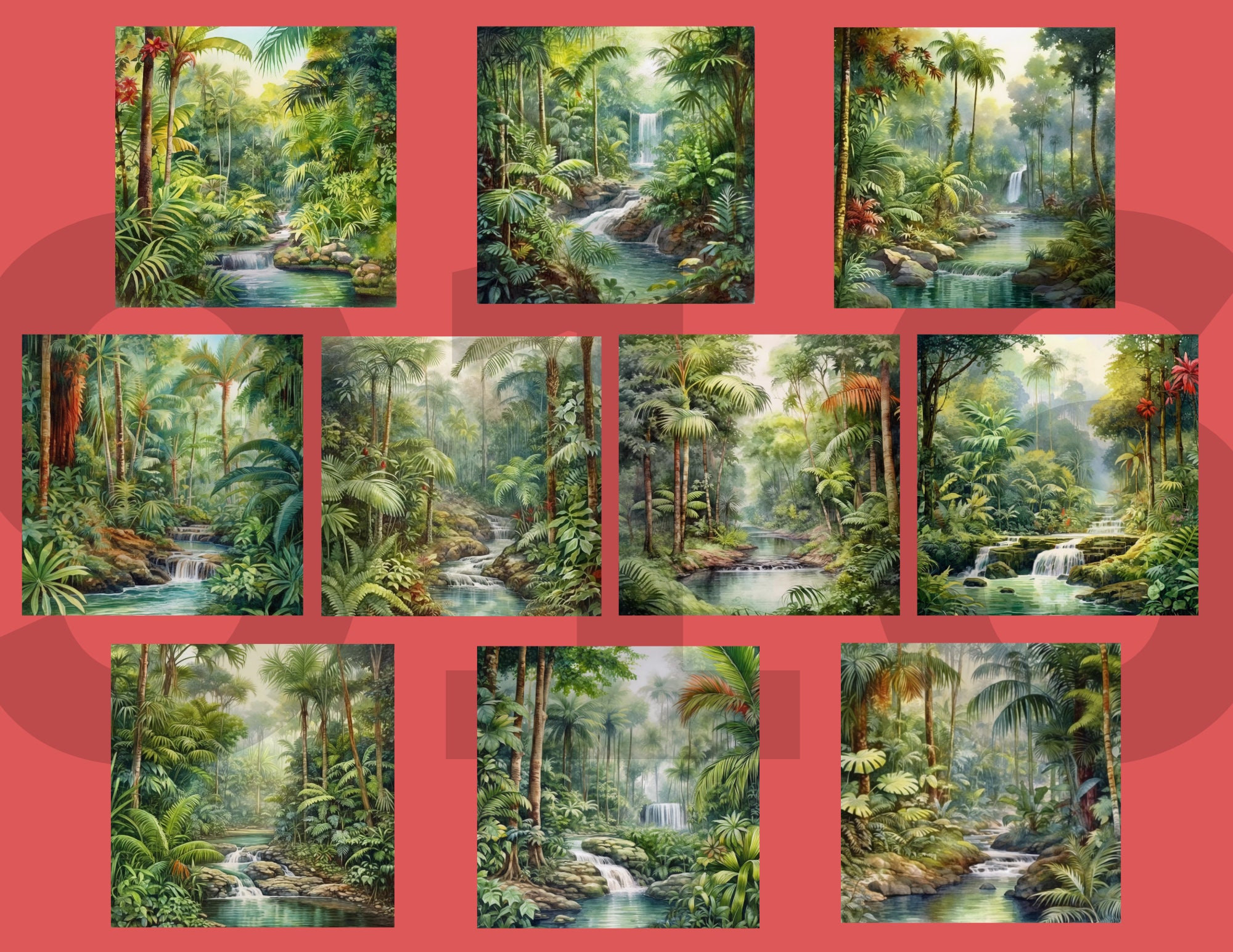 Rainforest Watercolor Images, Rainforests Digital Art, Rainforest ...