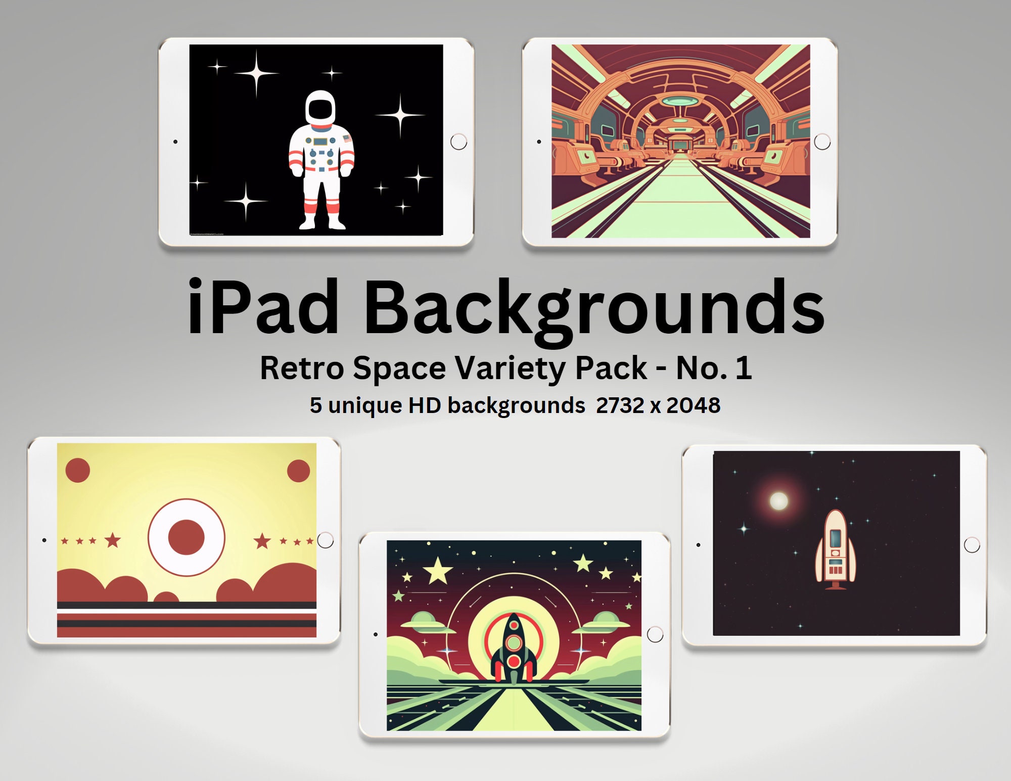 IPad Backgrounds, Retro Space Variety Pack, Space Wallpaper for Ipad ...