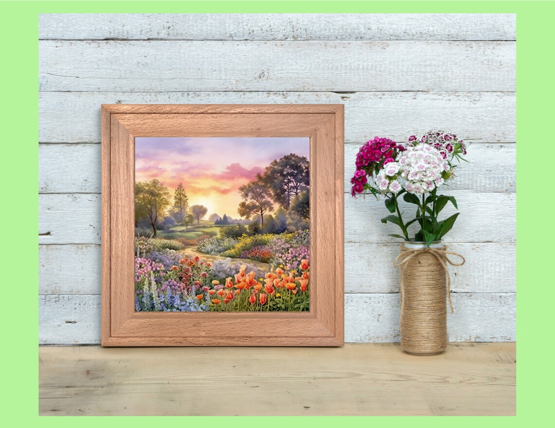 Spring Garden Watercolor Images, Spring Flower Pictures, Watercolor ...