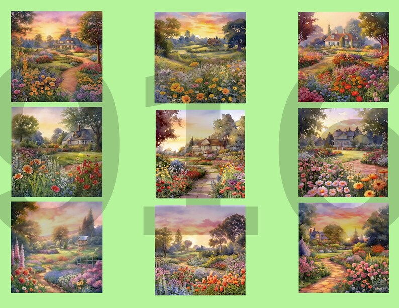 Spring Garden Watercolor Images, Spring Flower Pictures, Watercolor ...