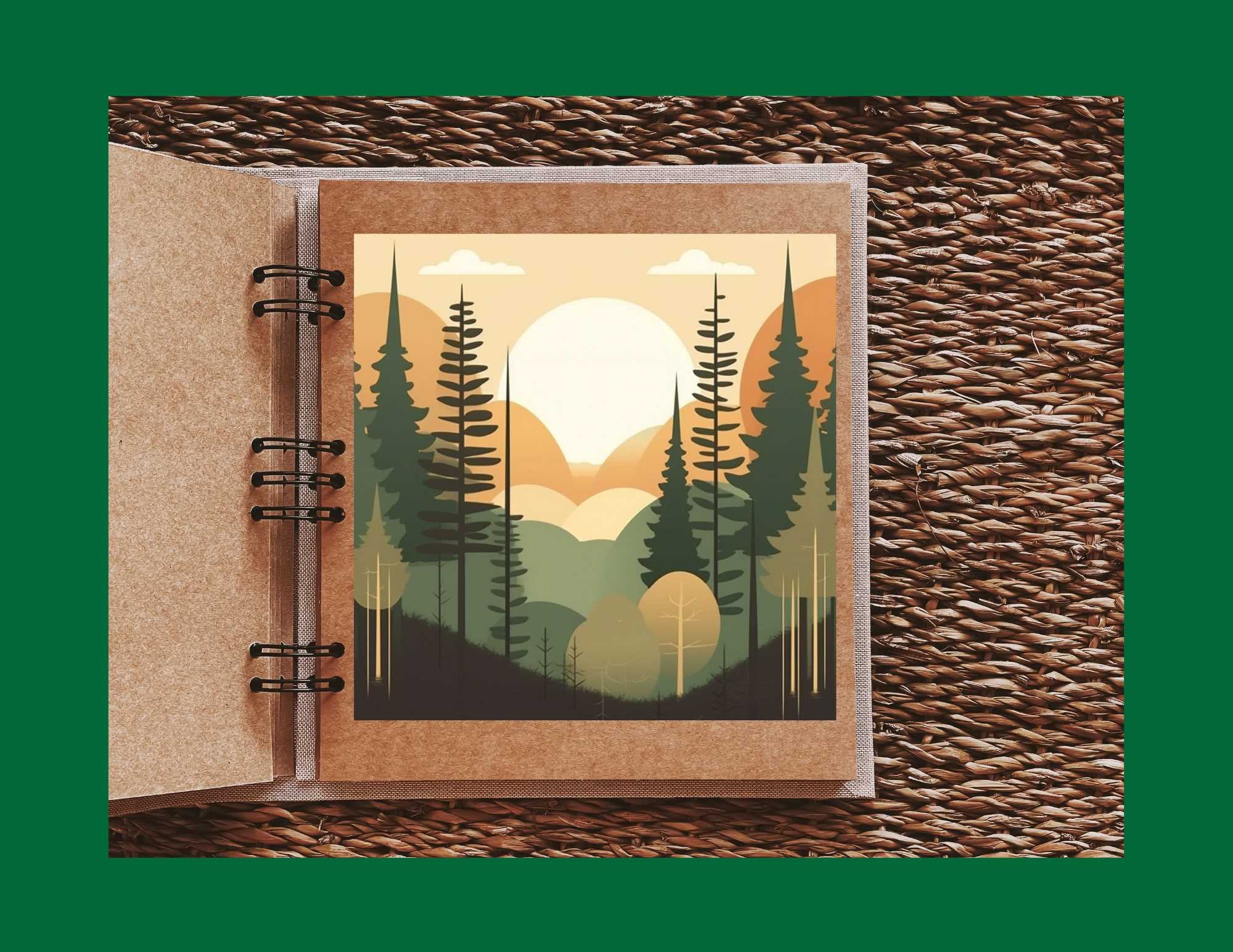 Mountain Forests Digital Backgrounds, Mountain Digital Paper, Forest ...