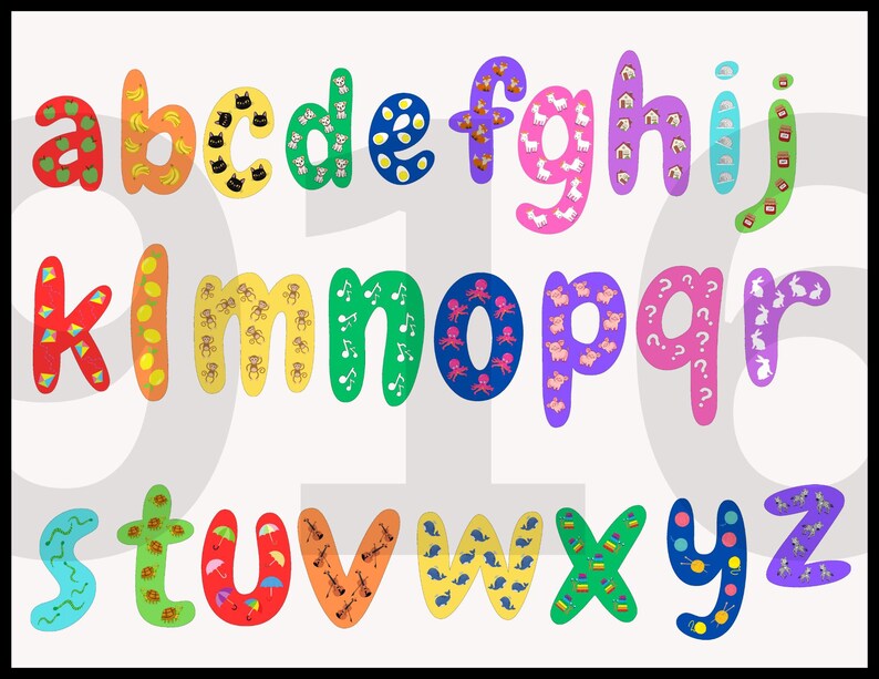 Alphabet Clipart, NEW Colorful Alphabet Letters, Numbers, Punctuation ...