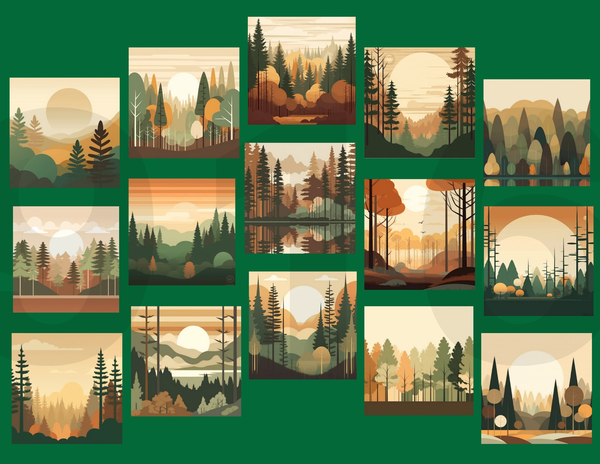 Mountain Forests Digital Backgrounds, Mountain Digital Paper, Forest ...