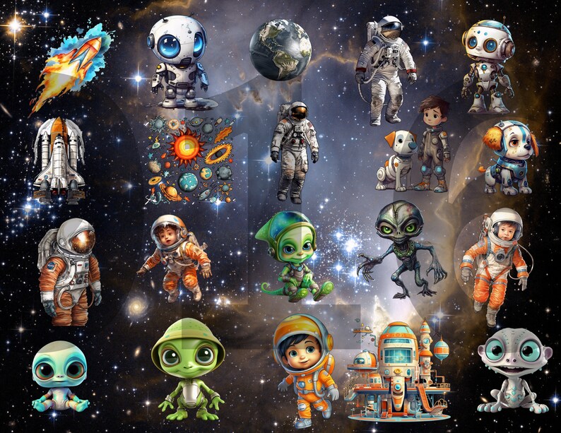 Space Clipart, Space Digital Images, Space Images, Astronaut, Alien ...