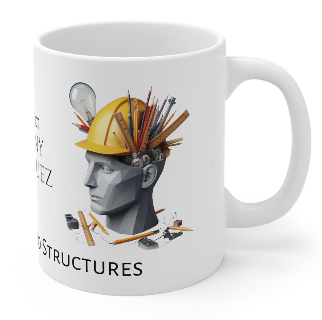 Mug for Architects With Helmet Compass Scale Ruler - Etsy