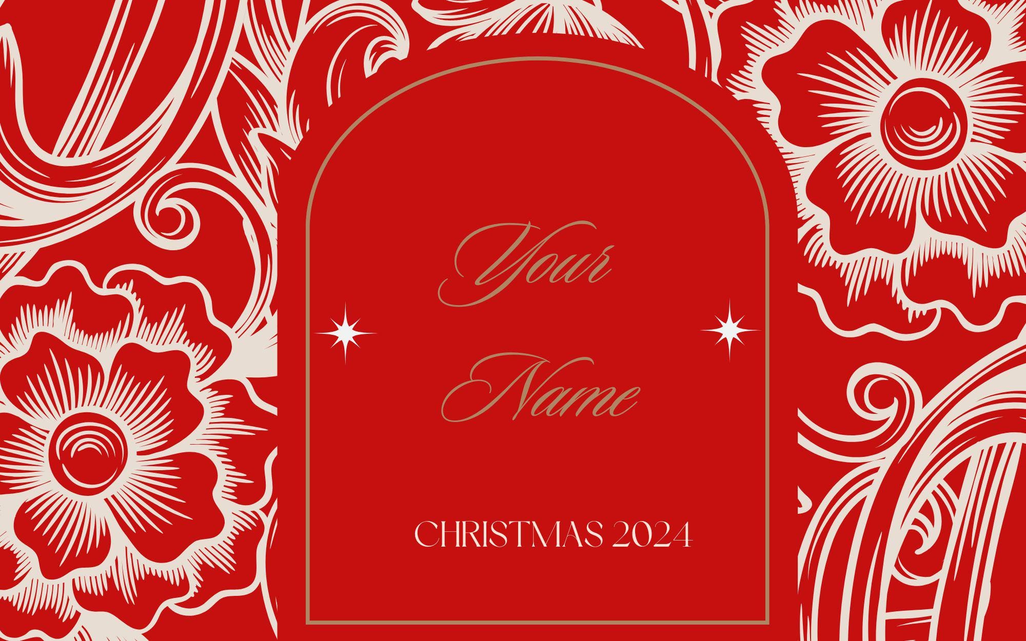 Elegant Red Christmas Invitation Customisable Party Invitation Holiday ...
